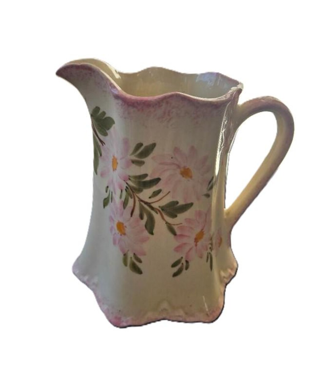 Vintage Clinchfield Artware Pottery by Cash Family, Pink Daisy Pitcher ...
