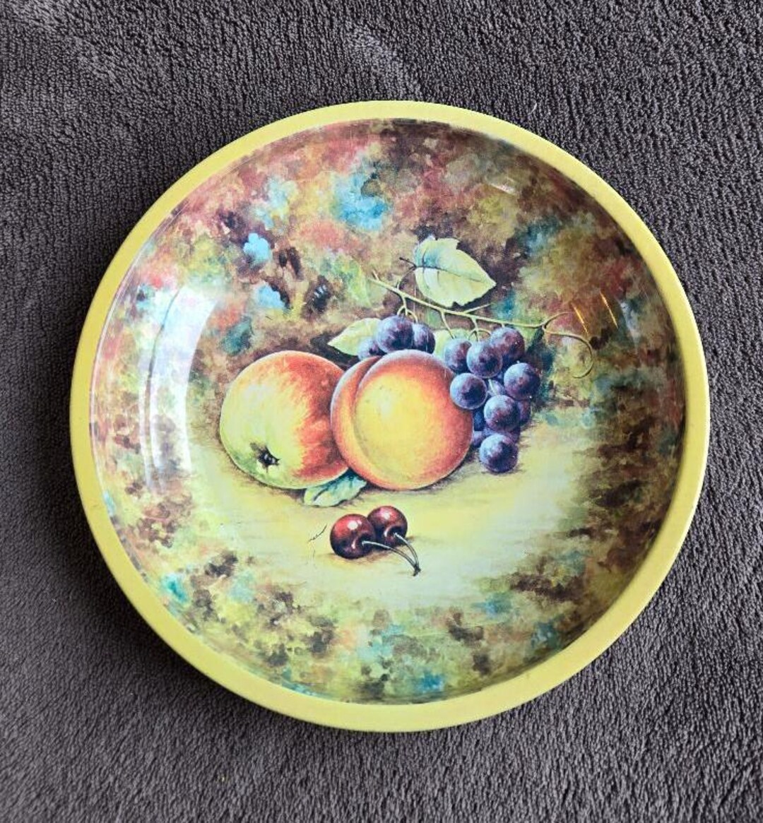 Vintage Daher Decorated Ware Tray With Fruit Still Life - Vintage Gold ...