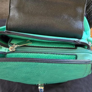 Vintage Green Leather Convertible Mini Backpack Purse, Crossbody ...