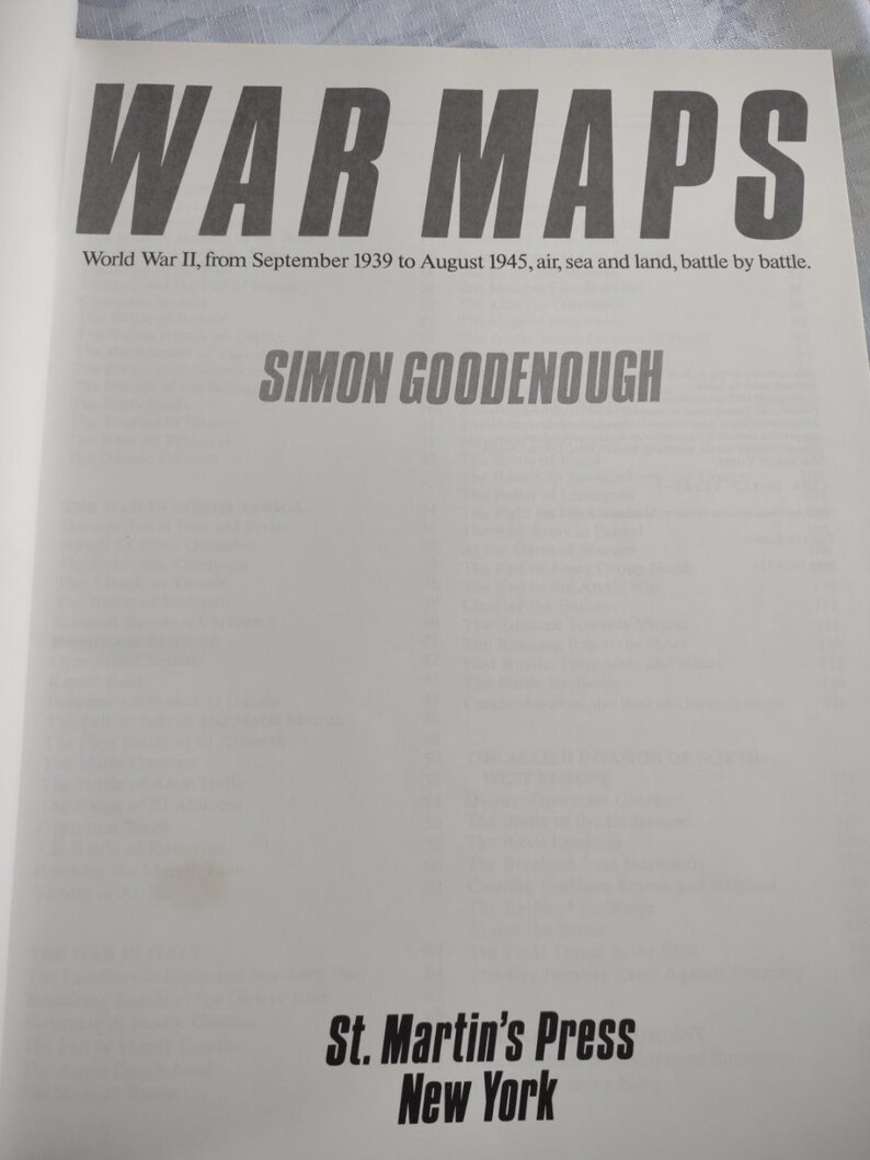 War Maps 1987 First Edition World War II From September - Etsy