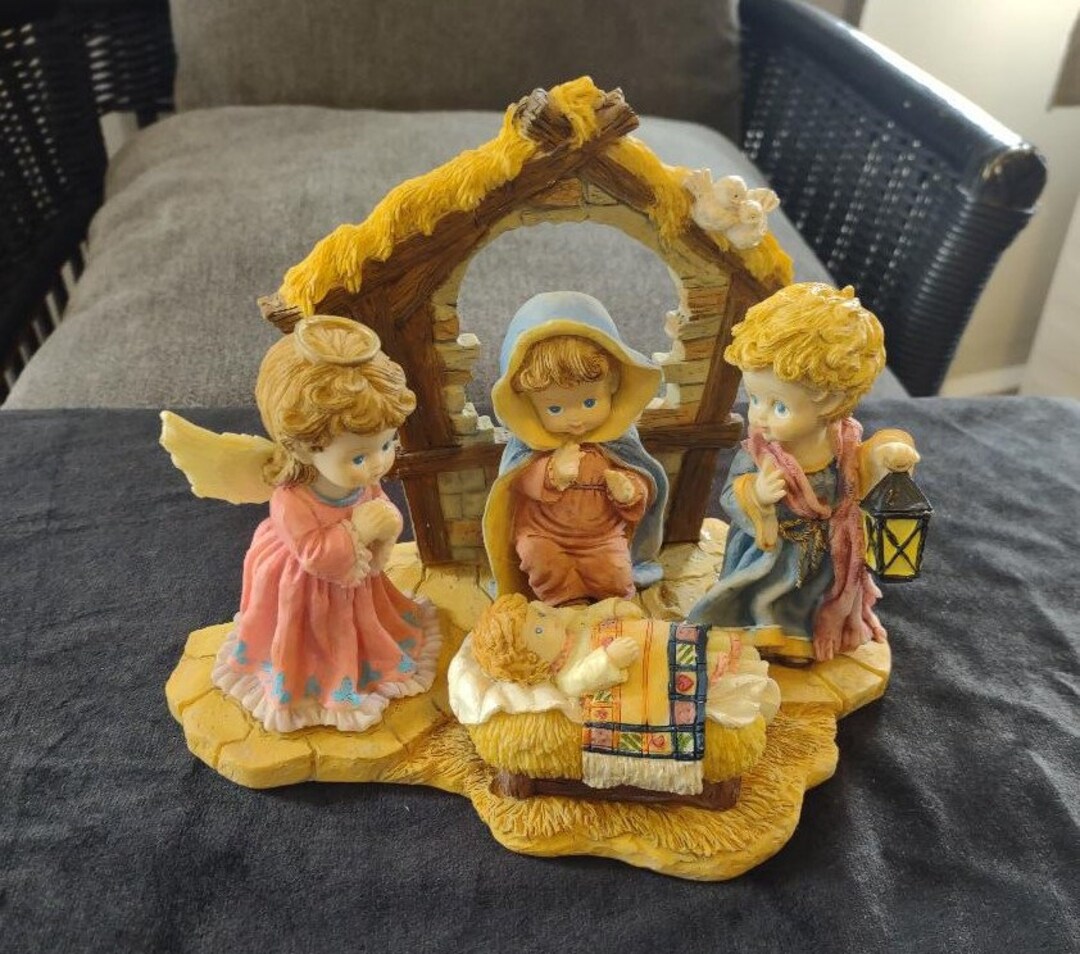 Vintage K Mart Nativity, Resin Cast Child's Nativity, Vintage Country ...