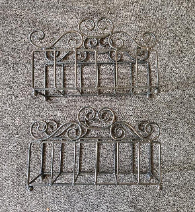 Vintage Pair Metal Spice Jar Racks, Metal Letter Racks, Vintage Metal ...