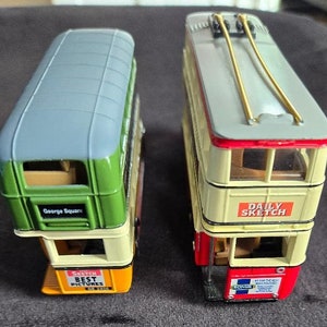 Vintage 1988 Matchbox 1931 Diddler Trolley Bus Yet03 & 1930 Leyland ...