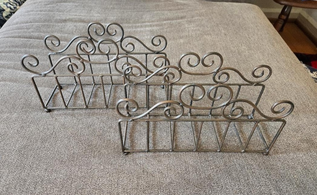 Vintage Pair Metal Spice Jar Racks, Metal Letter Racks, Vintage Metal ...