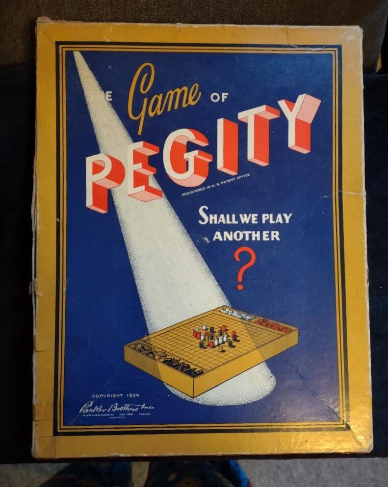 Vintage 1939 Pegity Game, Vintage Parker Brothers Pegity Game, Antique ...