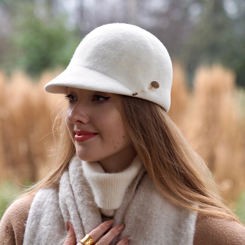 Winter White Hat - Etsy