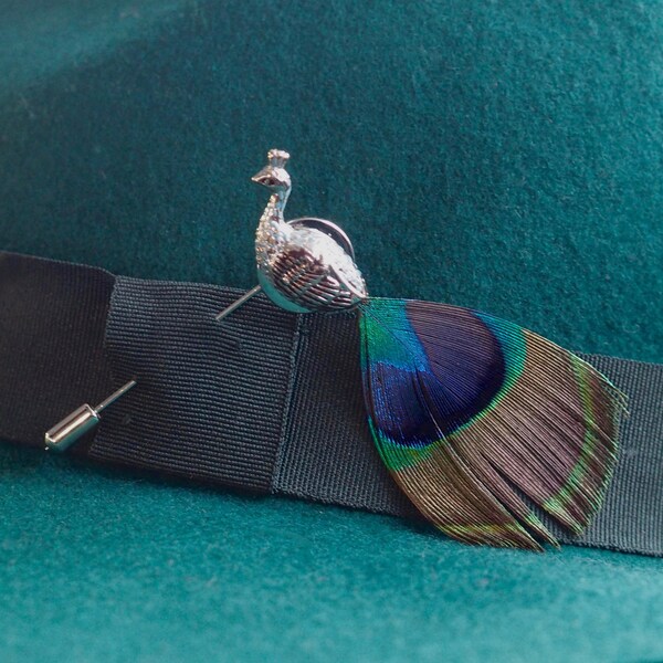 Peacock Feather Pin - Etsy
