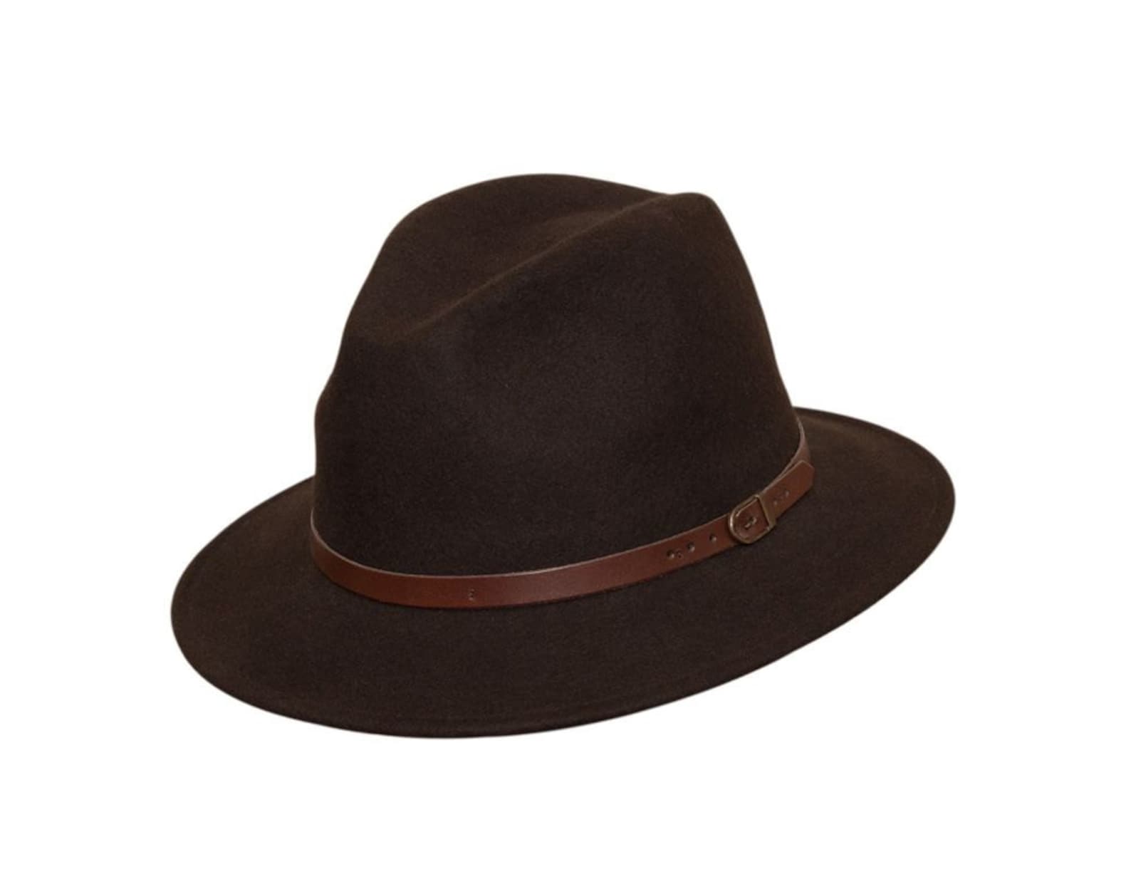 Brown Wool Felt Belted Fedora - Etsy