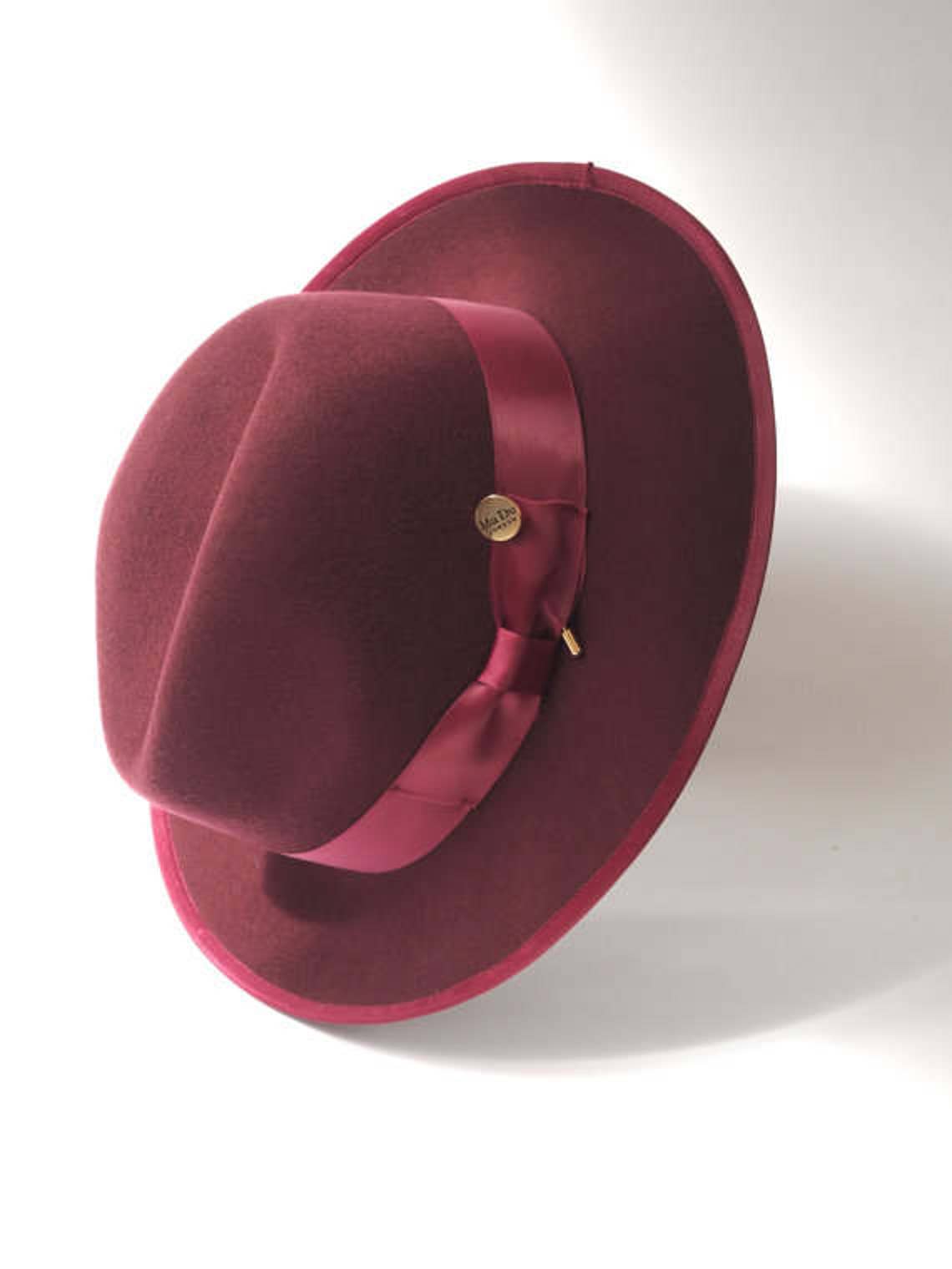 Burgundy Julia City Trilby Hat - Etsy