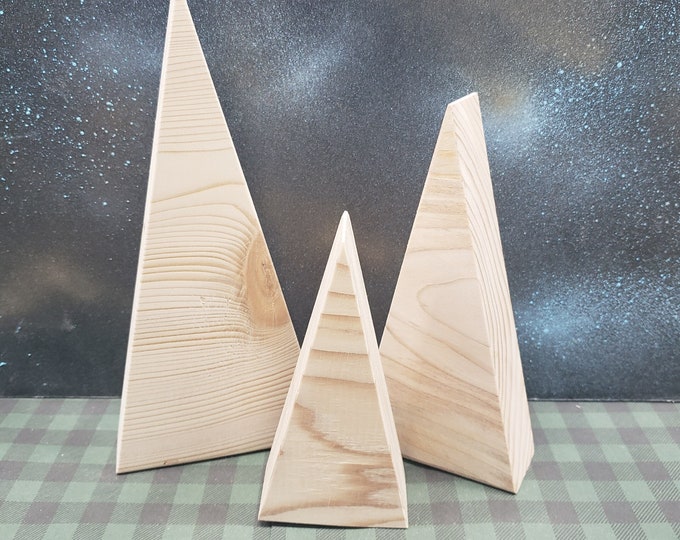 16 Natural Wood Mini Trees, Mini Christmas Trees, 4 In. Tall, Christmas ...