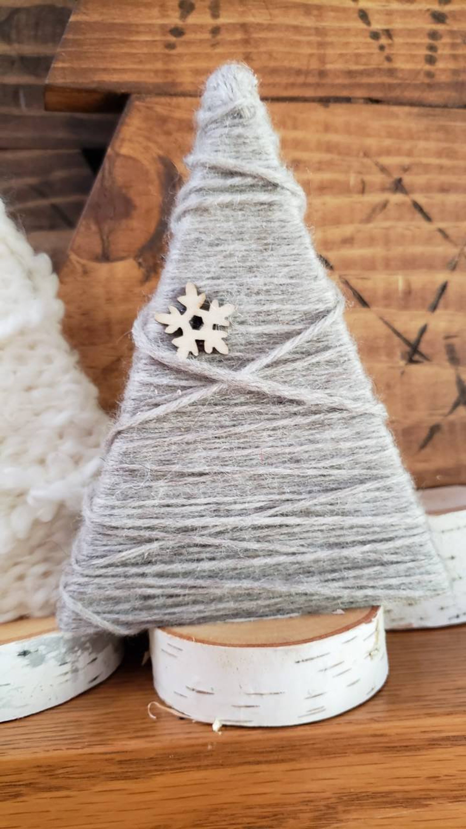 Set of 3 Yarn Wrapped Christmas Trees Mini Christmas Trees - Etsy