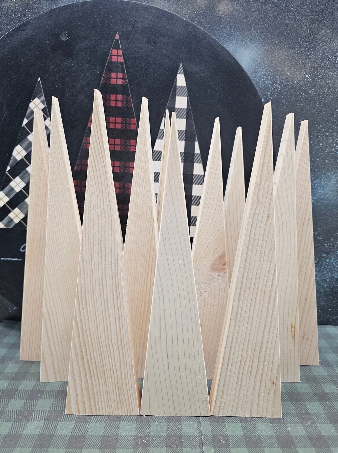 12 Tall Skinny Wood Trees, Christmas Trees, Blank Wood Trees, Tall ...