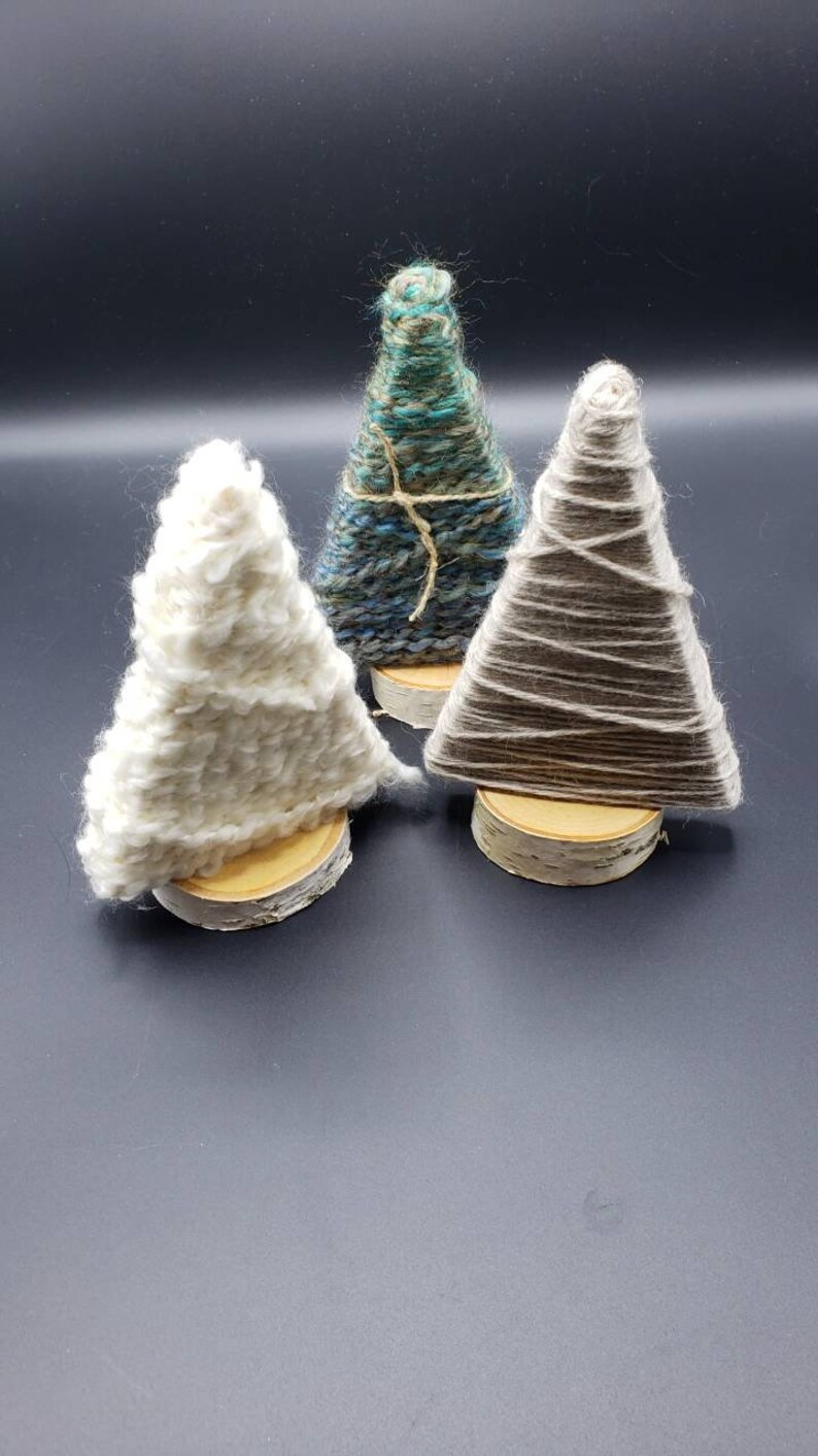 Set of 3 Yarn Wrapped Christmas Trees Mini Christmas Trees - Etsy