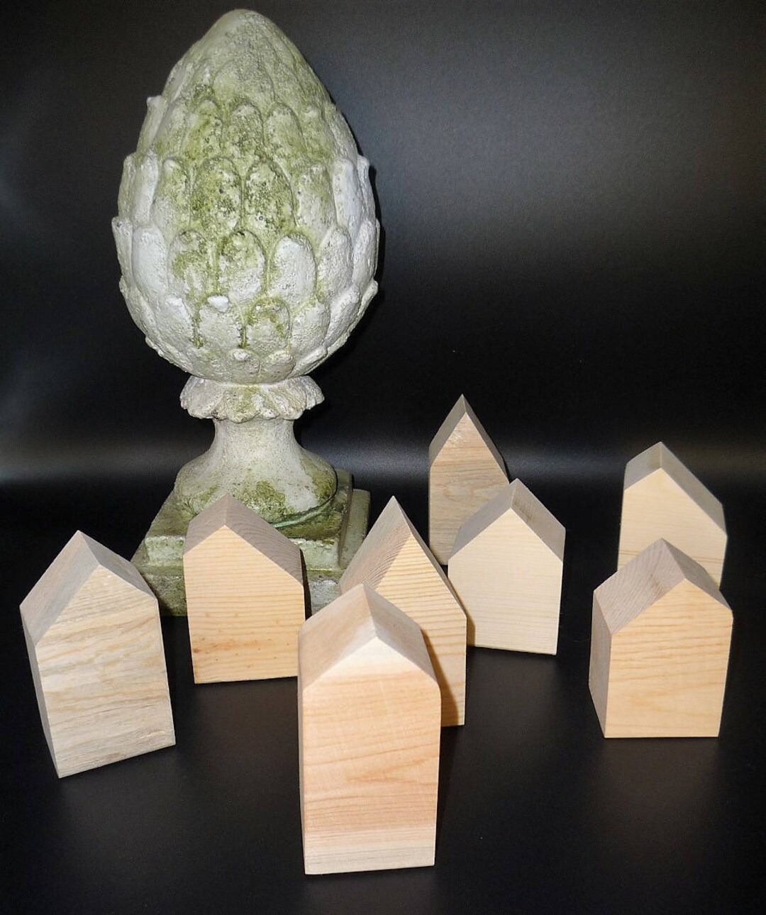 Unfinished Wood Village Blocks: 8 Mini House Set, DIY Fairy Garden - Etsy