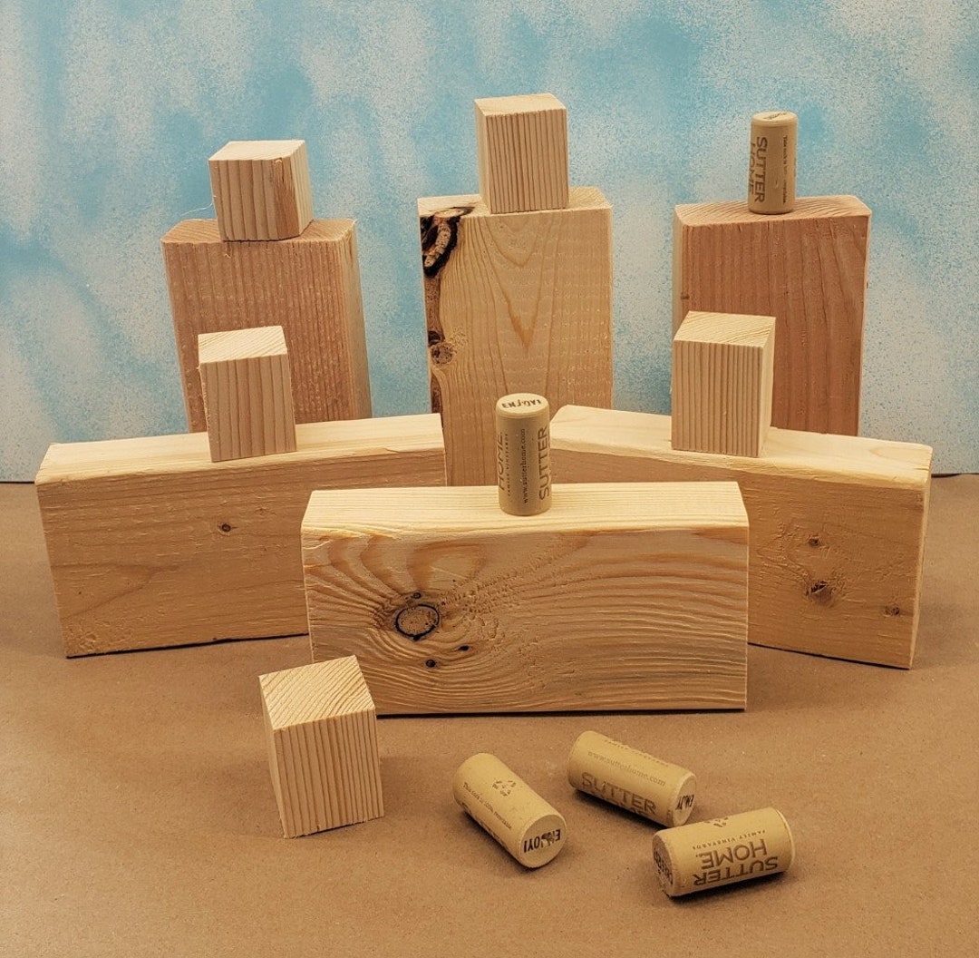 Six Primitive Rustic Wood Blocks, Make Pumpkins, Make Snowmen, Make ...