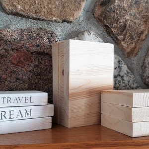 Set of Six Blocks, Unfinished Wood Rectangle Blocks, DIY Craft Blocks ...