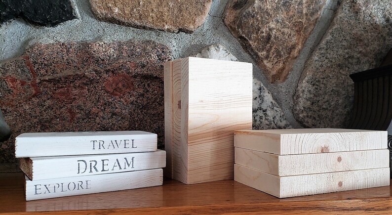 Set of Six Blocks Unfinished Wood Rectangle Blocks DIY Craft - Etsy