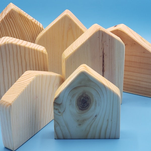 Wood Block House - Etsy