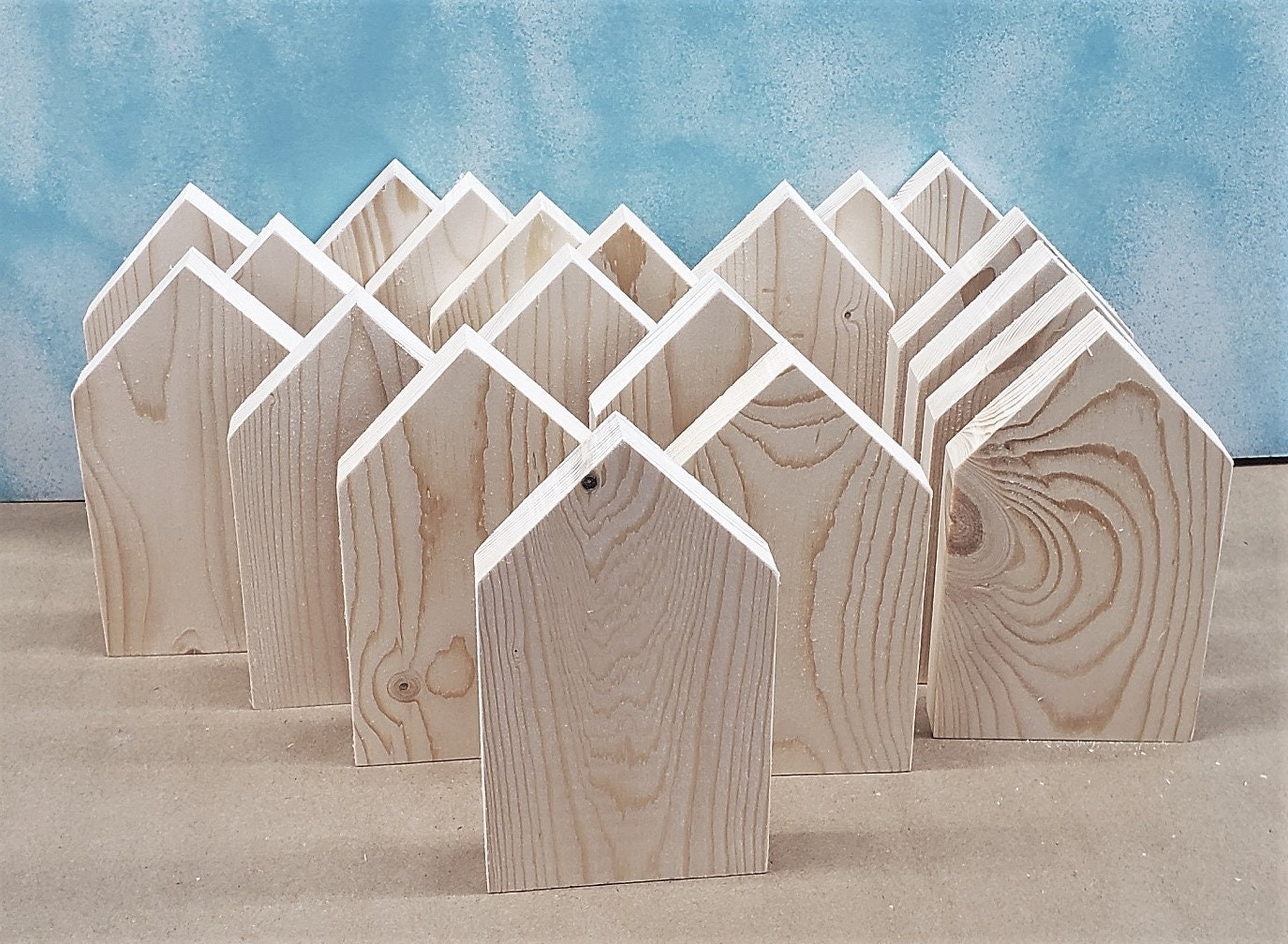 Ten or Twenty wood house shapes large at 6 inches tall | Etsy