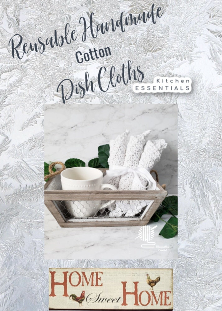 White Cotton Dish Cloths Neutral Kitchen Cotton Dishcloths - Etsy