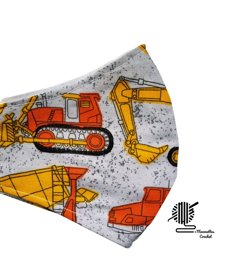 Kids Face Mask Construction Trucks Digger Excavator | Etsy