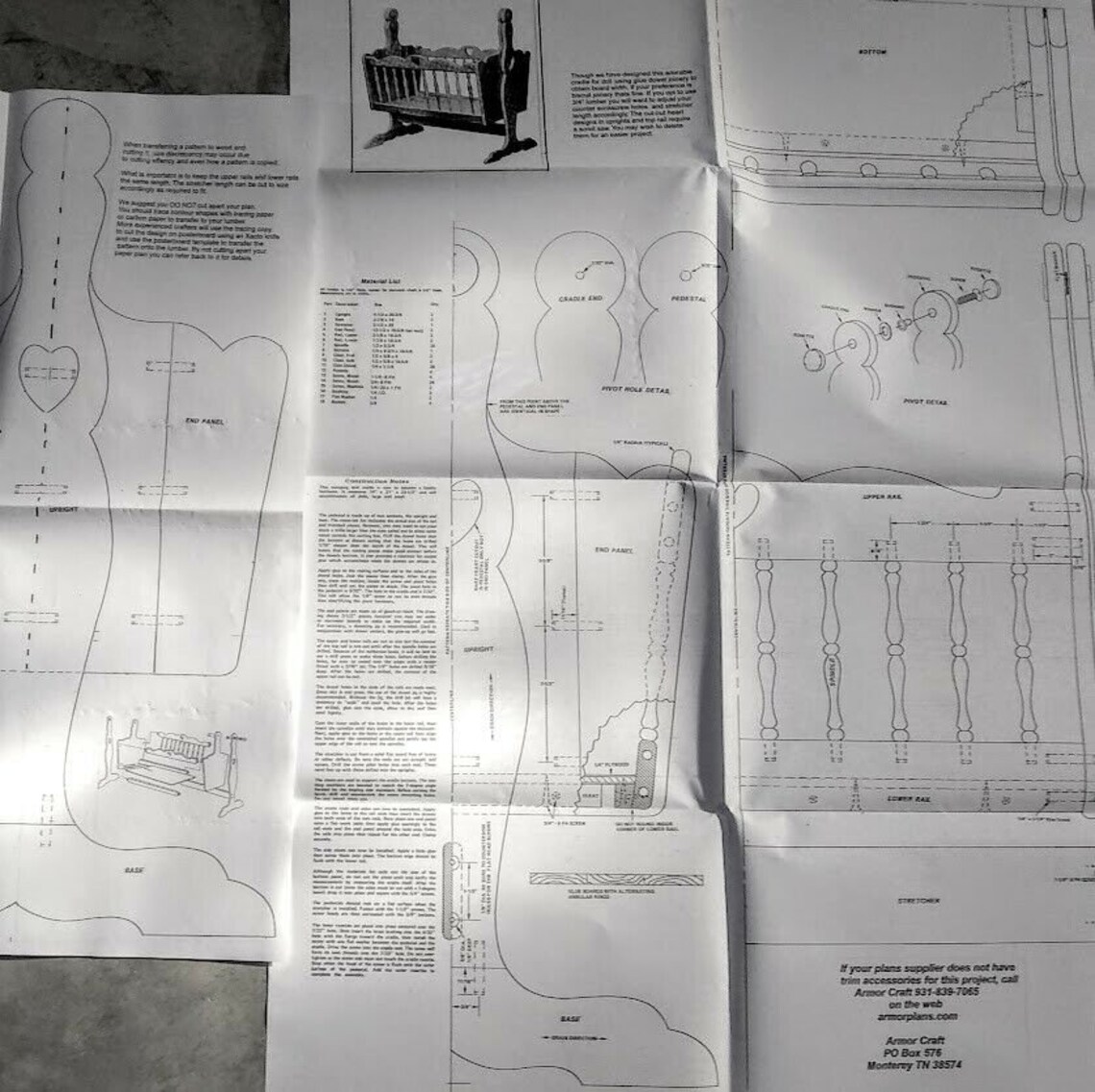BLUEPRINT Plan DOLL CRADLE Woodworking Plan & Spindles to Make a Doll ...