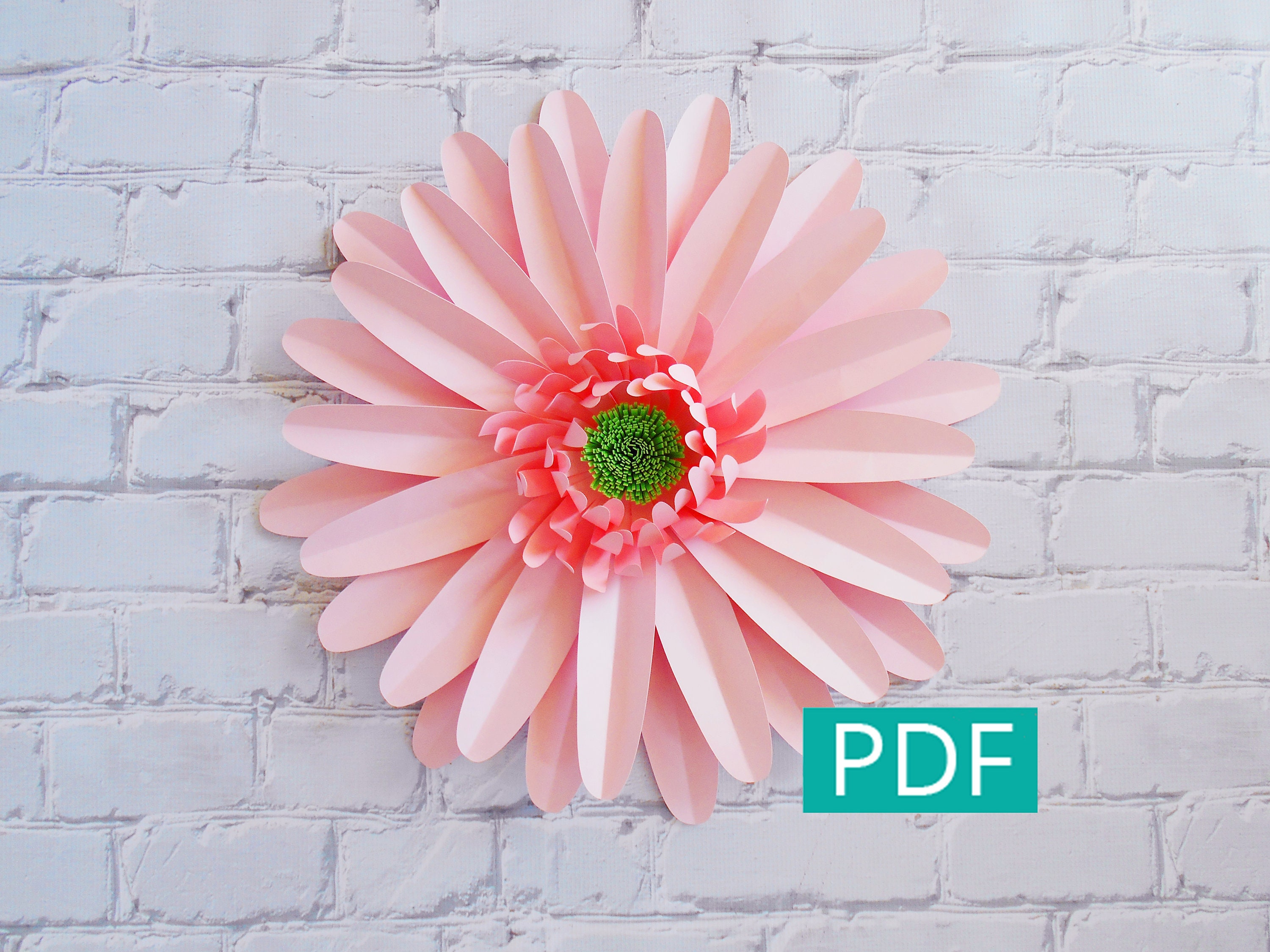Paper Flower Template PDF Gerbera Daisy DIY Flower DIY Etsy
