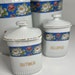 Vintage White Block Germany Floral Blue Band Canister Set of 5 - Etsy