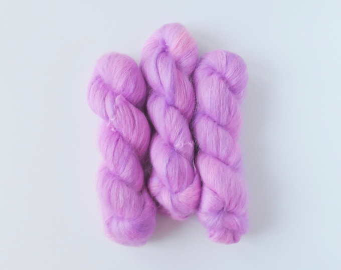 Rose Gold Hand Dyed Mohair Silk Yarn - Etsy
