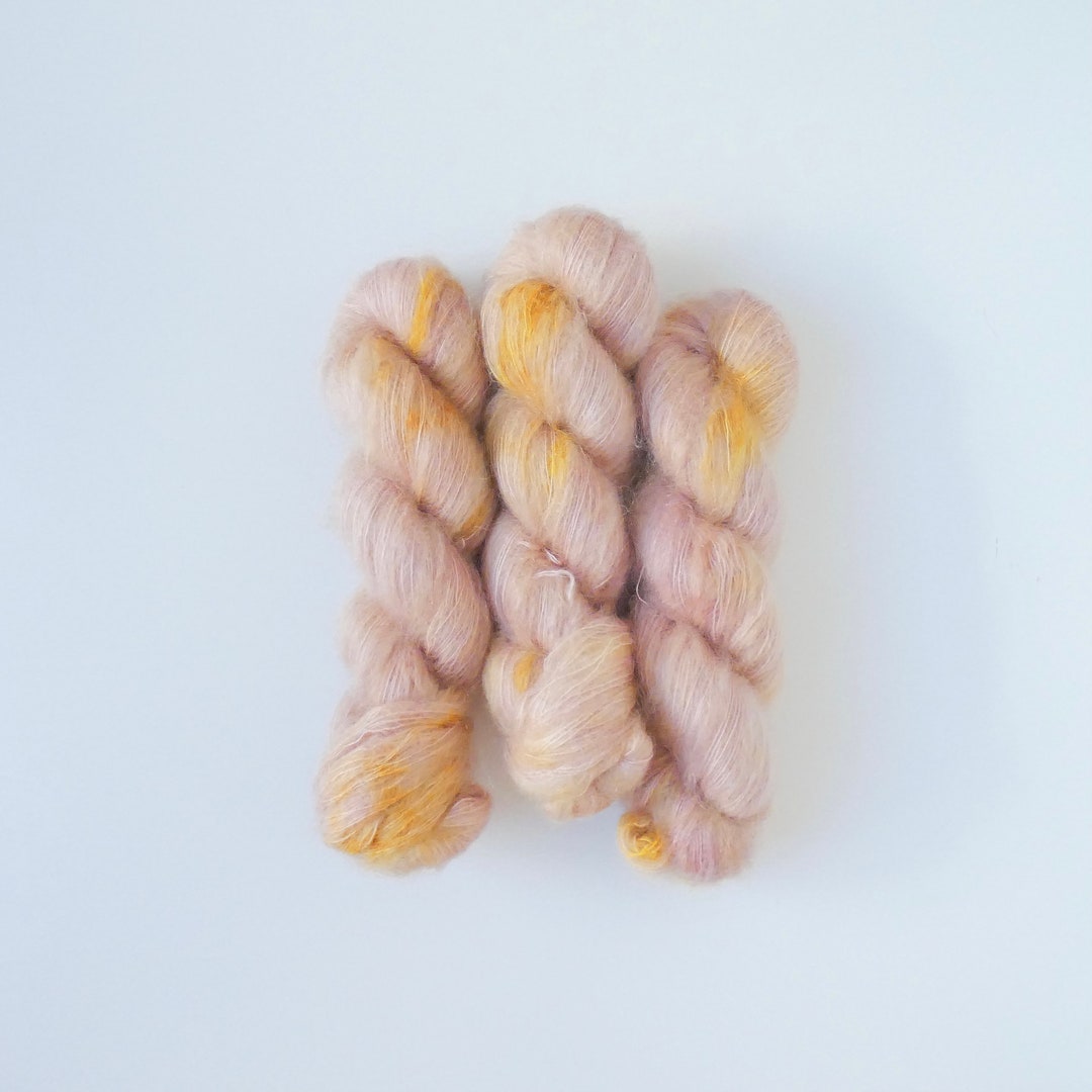 Rose Gold Hand Dyed Mohair Silk Yarn - Etsy