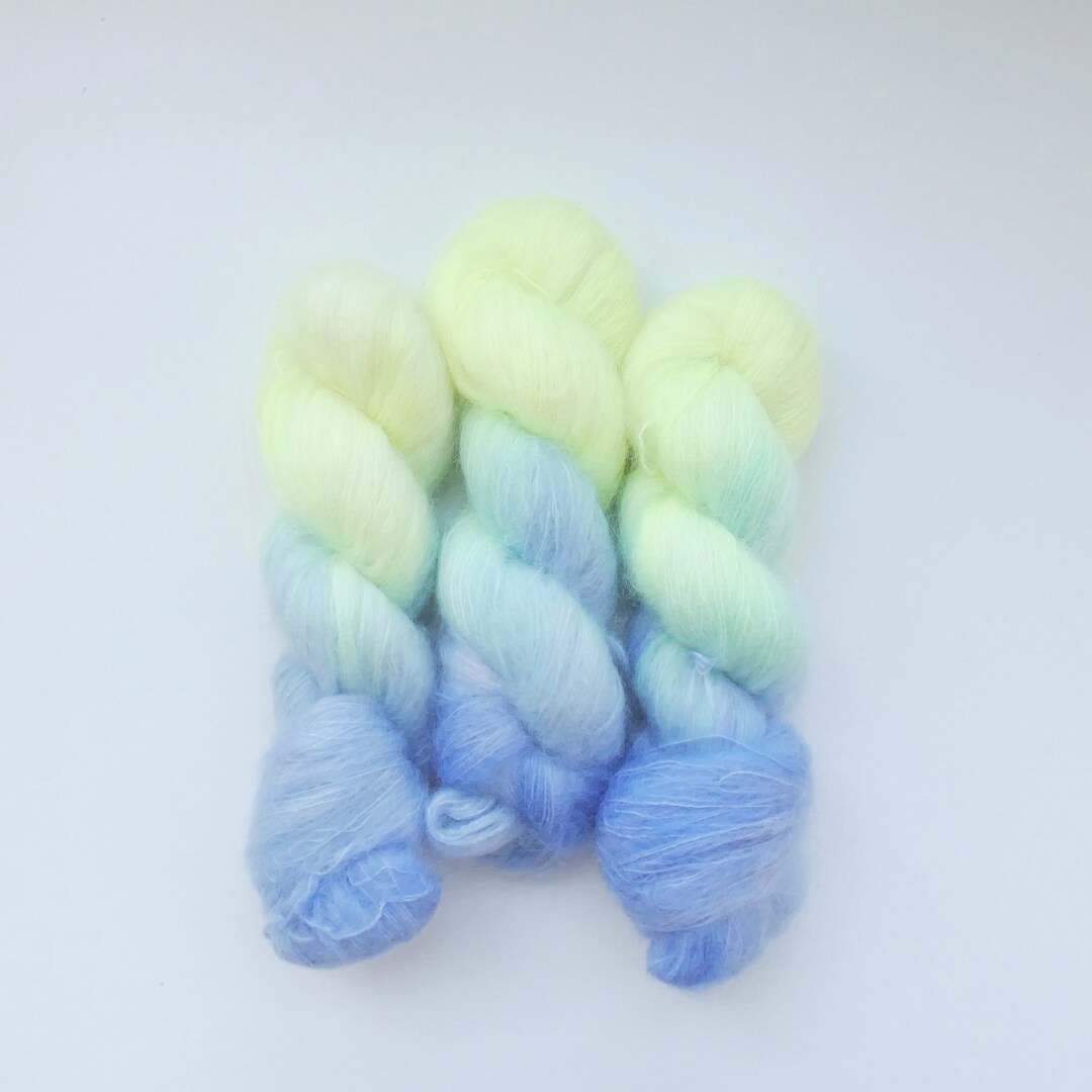 Aurora Hand Dyed Mohair Silk Yarn - Etsy