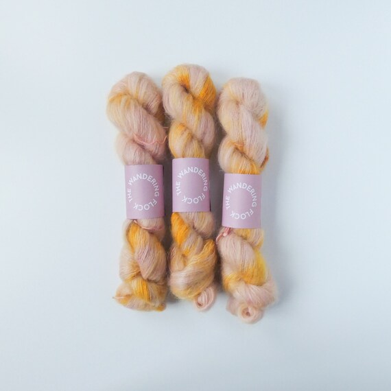 Rose Gold Hand Dyed Mohair Silk Yarn | Etsy