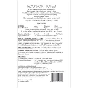 ROCKPORT TOTES Sewing Pattern - Auntie's Two Patterns AT609 - Carry Bag ...