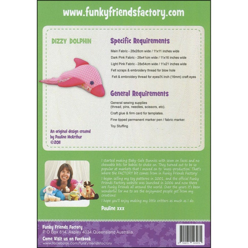 DIZZY DOLPHIN Stuffed Animal Toy Sewing Pattern Pauline - Etsy