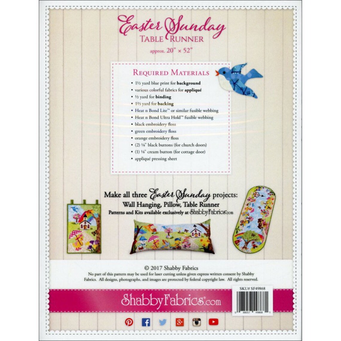 EASTER SUNDAY Table Runner Quilt Pattern by Shabby Fabrics - Etsy