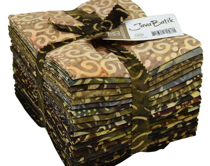 MARBLED BROWN 20 Fat Quarters 18 X 20 Maywood Studio Java Batik Fabric ...