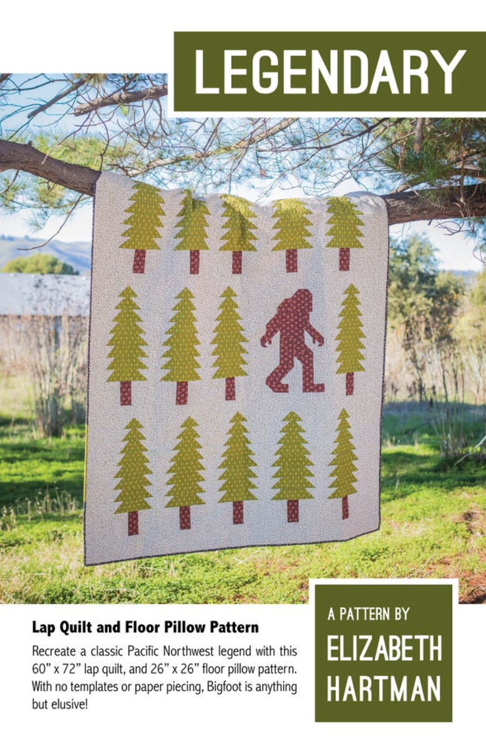 LEGENDARY Quilt Pattern - Elizabeth Hartman - EH025 - Bigfoot Sasquatch ...