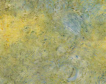 Citrus Sun Island Batik Van Gogh Swirling Moon Medium Dark Olive Moss ...