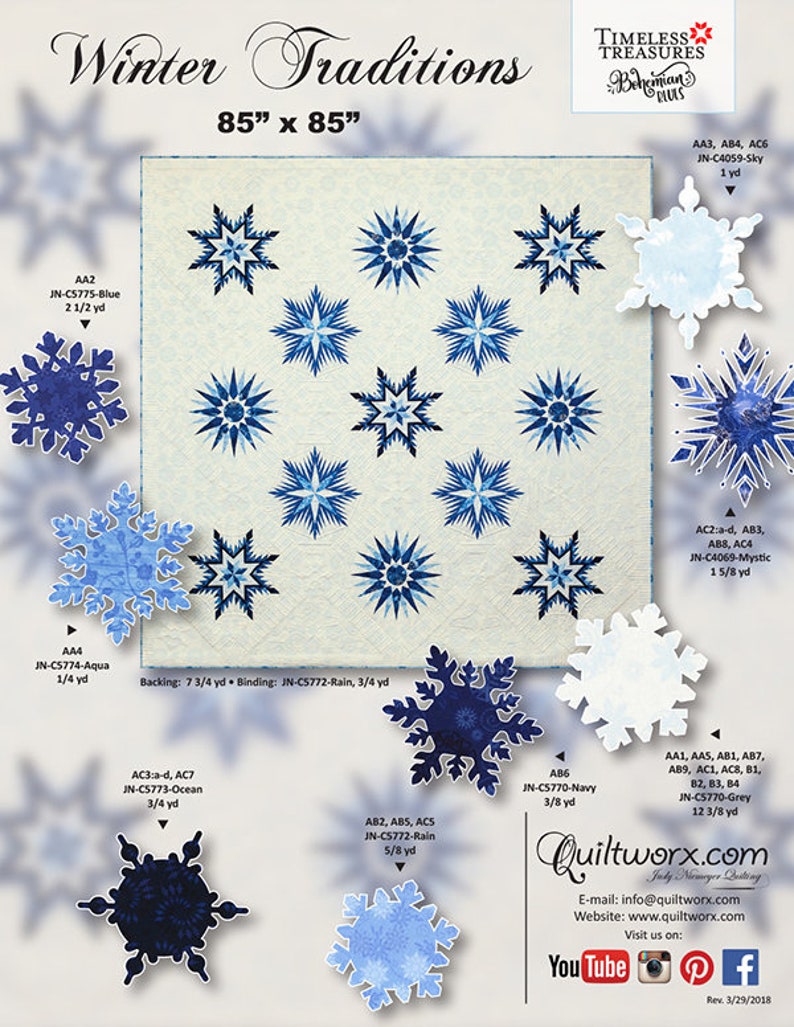 WINTER TRADITIONS Foundation Paper Piecing Quilt Pattern - Etsy