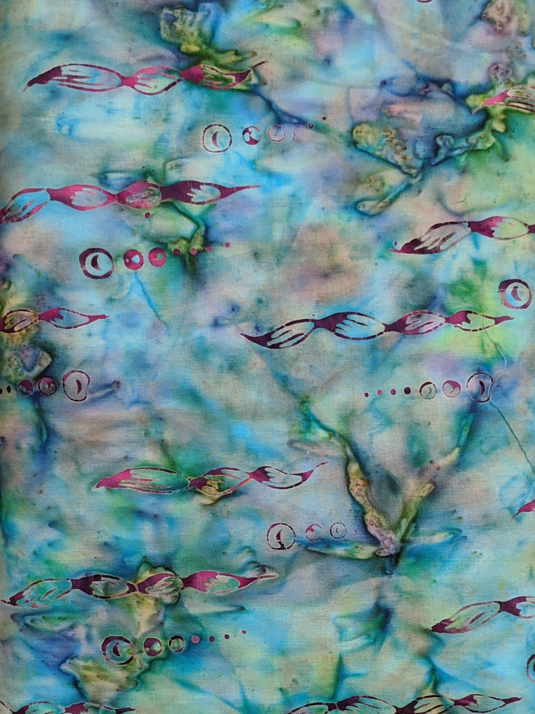 Batik Textiles 5402 Turquoise Blue Kelp Bubbles Bahari Fabric Blender ...