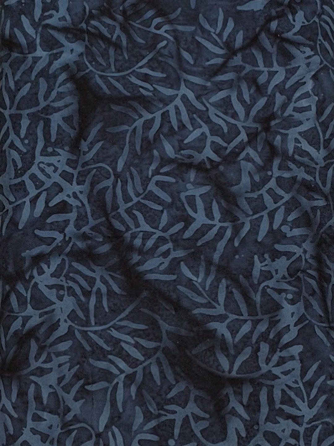 Batik Textiles 0114 Deep Navy Blue Leaf Branches Designer Palette ...