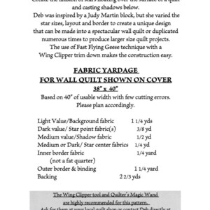 STAR SHADOWS Quilt Pattern - Deb Tucker - Studio 180 Design - Wing ...