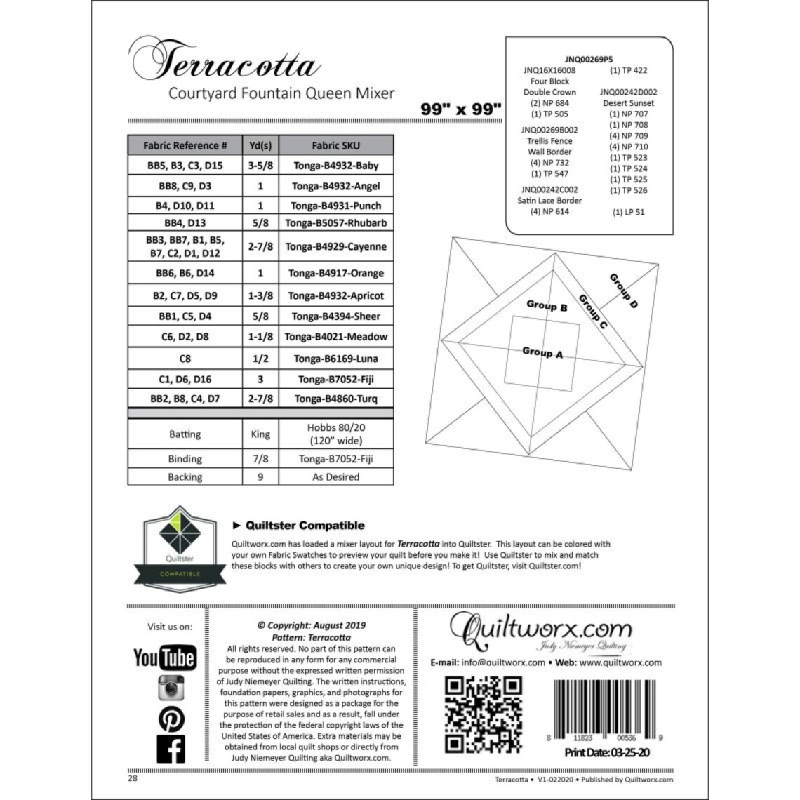 TERRACOTTA Quilt Foundation Paper Piecing Pattern Judy - Etsy