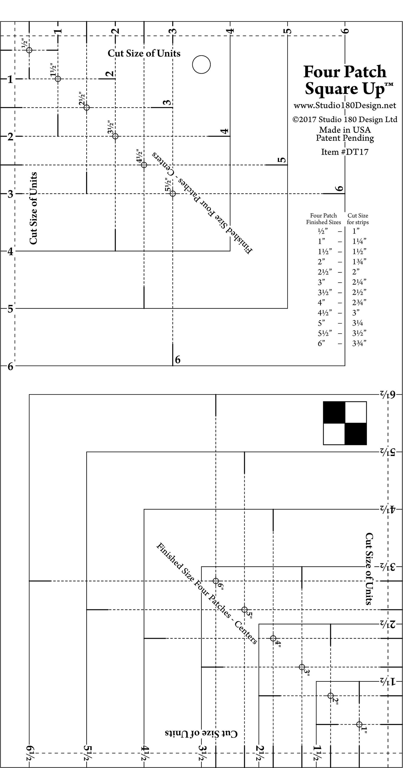 FOUR PATCH SQUARE up Tool Ruler Deb Tucker Studio 180 - Etsy