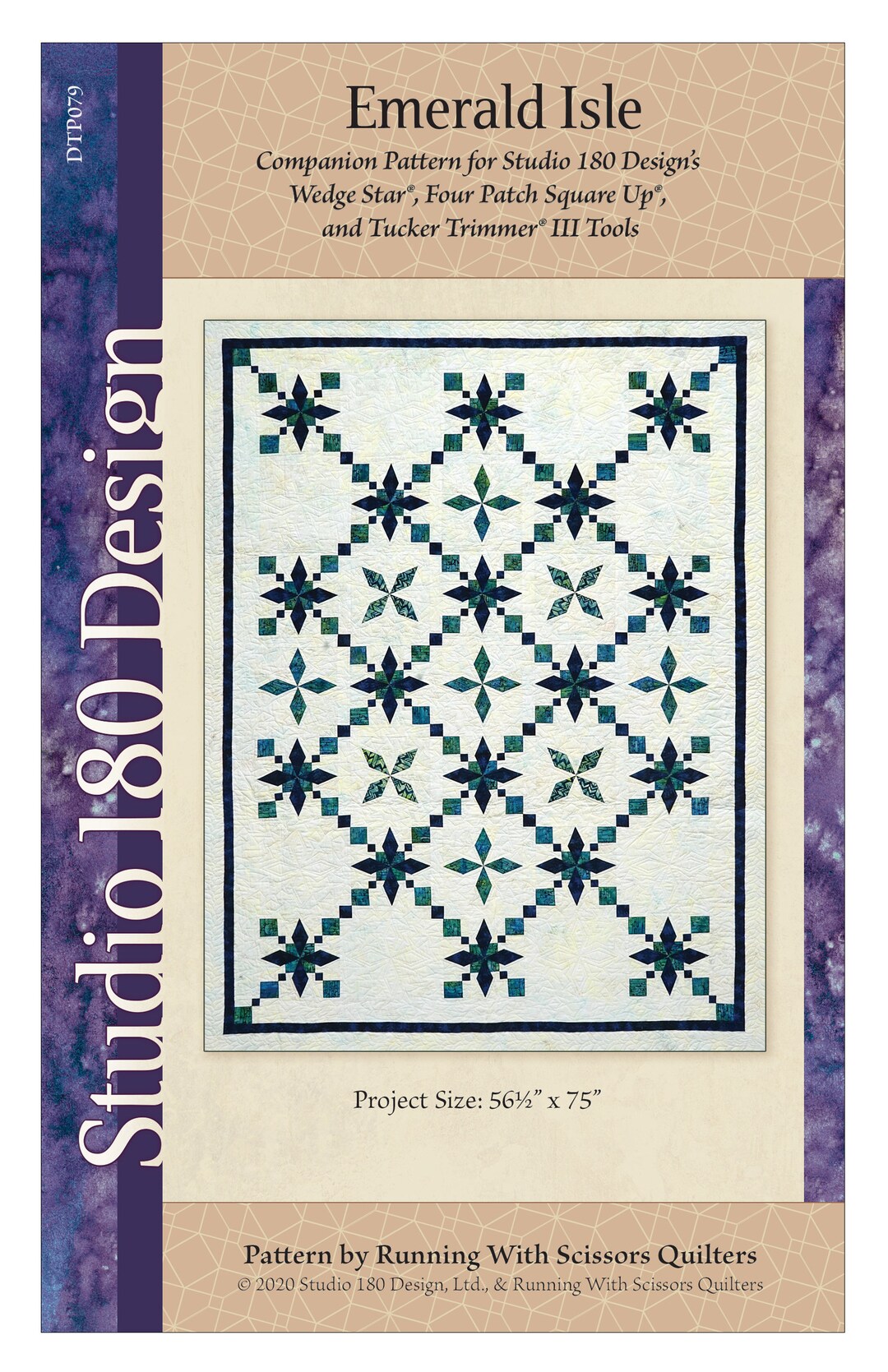 EMERALD ISLE Quilt Pattern - Running W/ Scissors - Studio 180 Design - River Valley - Wedge Star ...