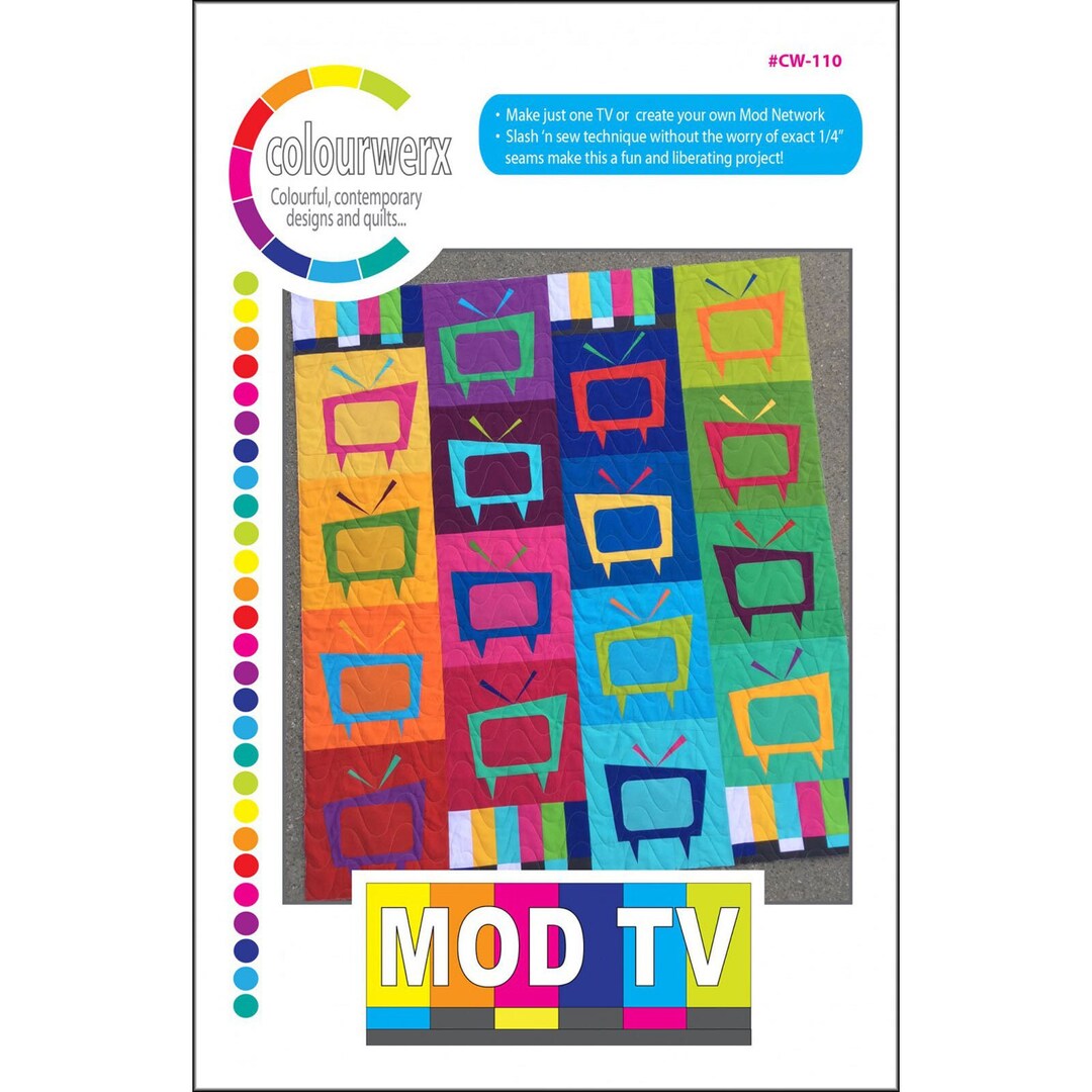 MOD TV Quilt Pattern Colourwerx Colorful Contemporary - Etsy