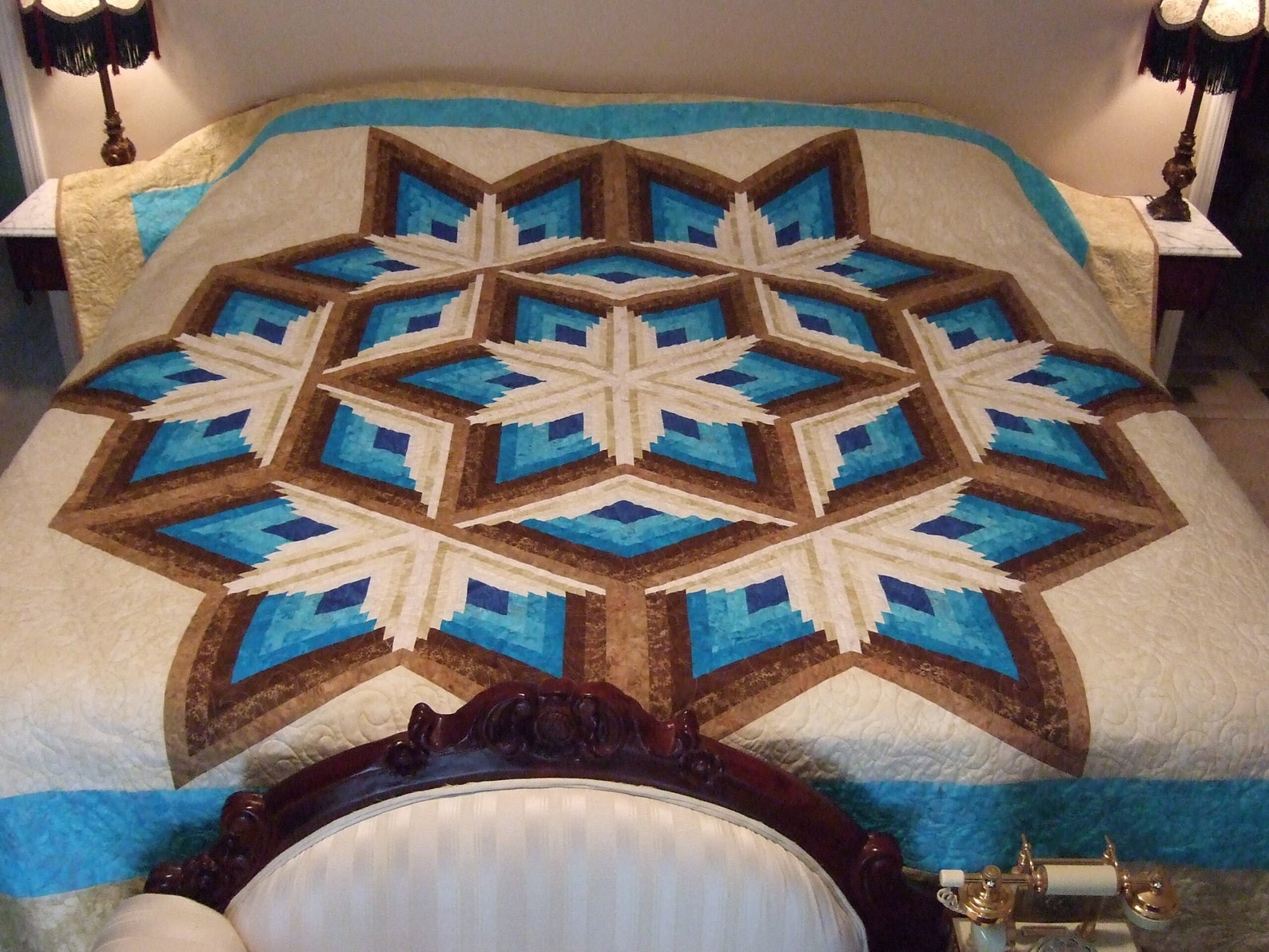 DIAMOND LOG CABIN Star Quilt Pattern - Dunster Quilts - Linda Bretton ...