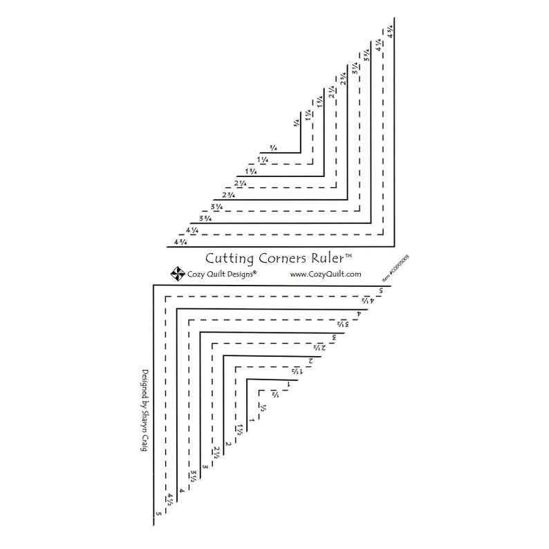 The Cutting Corners Ruler by Sharyn Craig for Cozy Quilt - Etsy