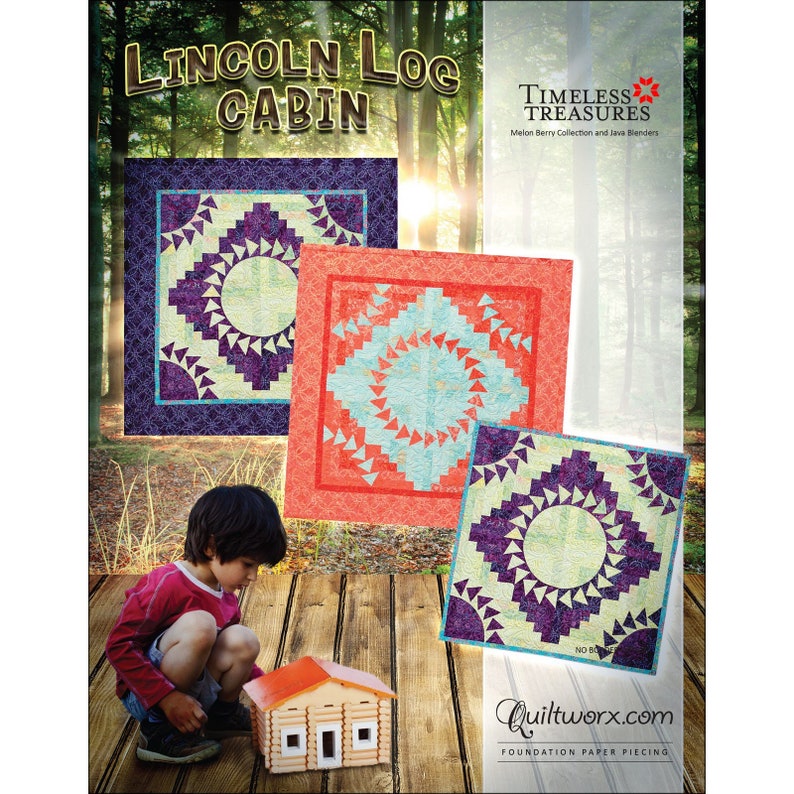 LINCOLN LOG CABIN Foundation Paper Piecing Pattern Judy - Etsy