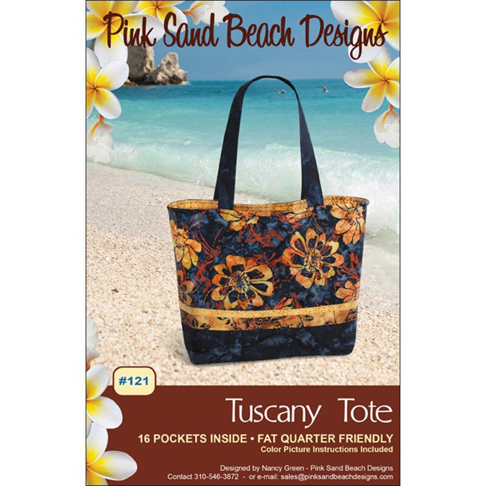 TUSCANY TOTE Sewing Pattern - Pink Sand Beach Designs 121 Nancy Green ...